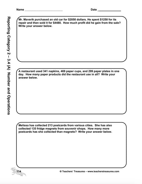 3rd Grade STAAR Math Test Prep - TeachersTreasures.com | Teachers ...