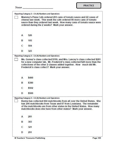 3rd Grade STAAR Math Test Prep Spanish Version - TeachersTreasures.com ...