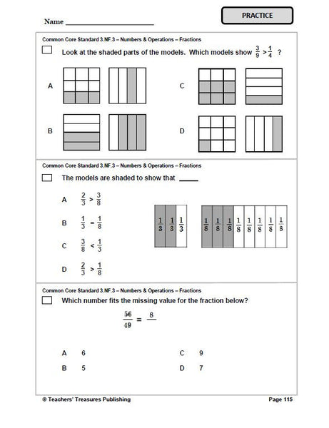 3rd Grade North Dakota Common Core Math - TeachersTreasures.com ...