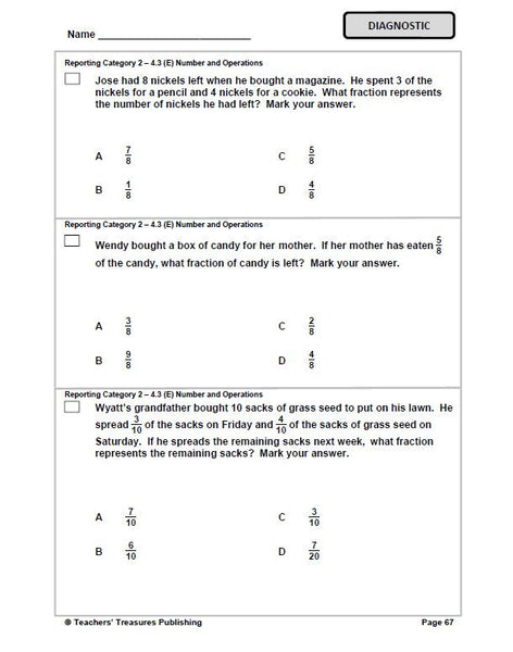 4th Grade STAAR Math Test Prep - TeachersTreasures.com | Teachers ...
