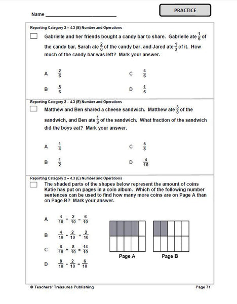 4th Grade STAAR Math Test Prep - TeachersTreasures.com | Teachers ...