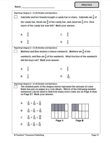 4th Grade STAAR Math Test Prep - TeachersTreasures.com | Teachers ...