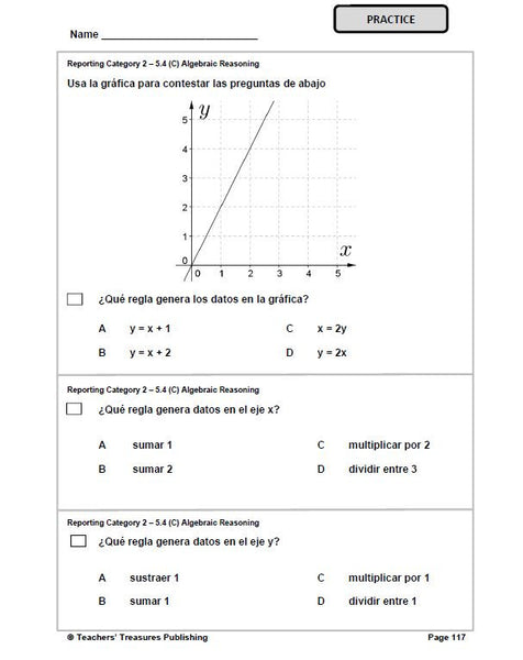 5th Grade STAAR Math Test Prep Spanish Version - TeachersTreasures.com ...
