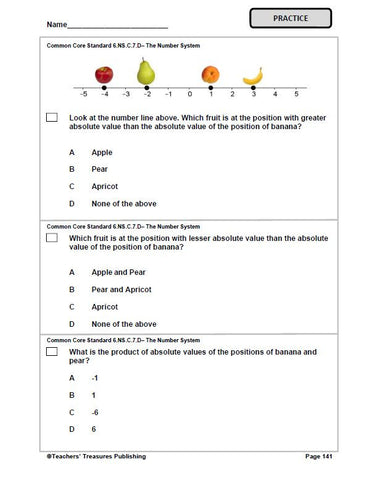 6th Grade North Dakota Common Core Math - TeachersTreasures.com ...