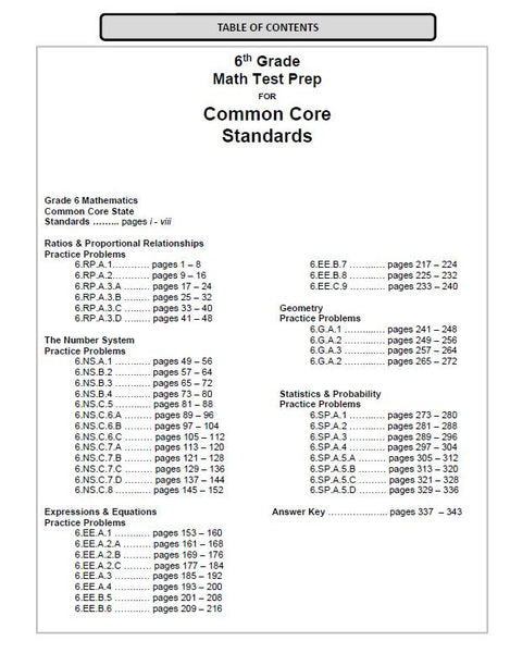 6th Grade Pennsylvania Common Core Math - TeachersTreasures.com ...