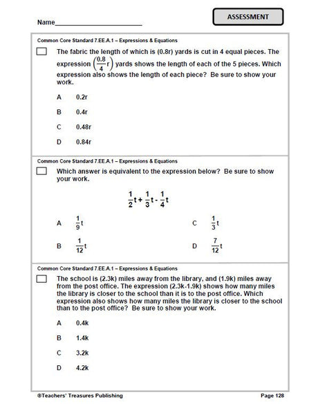 7th Grade Alabama Common Core Math - TeachersTreasures.com | Teachers ...