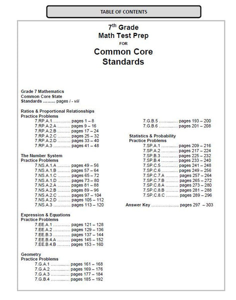 7th Grade South Dakota Common Core Math - TeachersTreasures.com ...