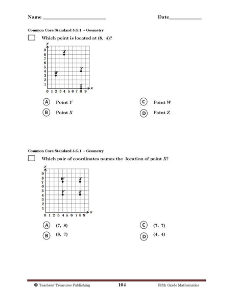 5th Grade Florida Common Core Math - TeachersTreasures.com | Teachers ...